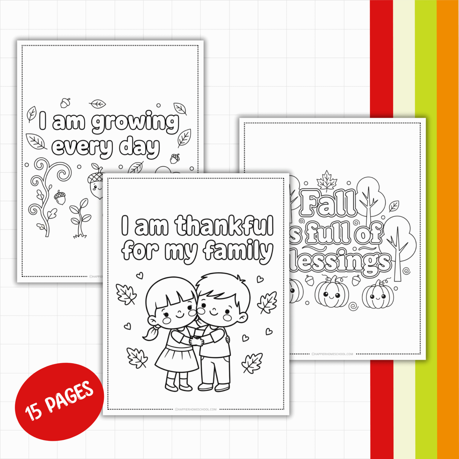 15 Free Fall Affirmation Coloring Pages for Kids - Happier Homeschool