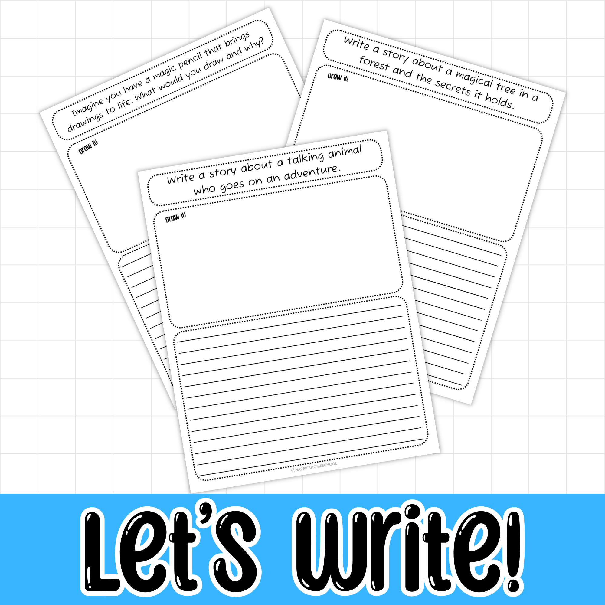 FREE 100 Creative Writing Prompts for Kids Printable - Happier Homeschool