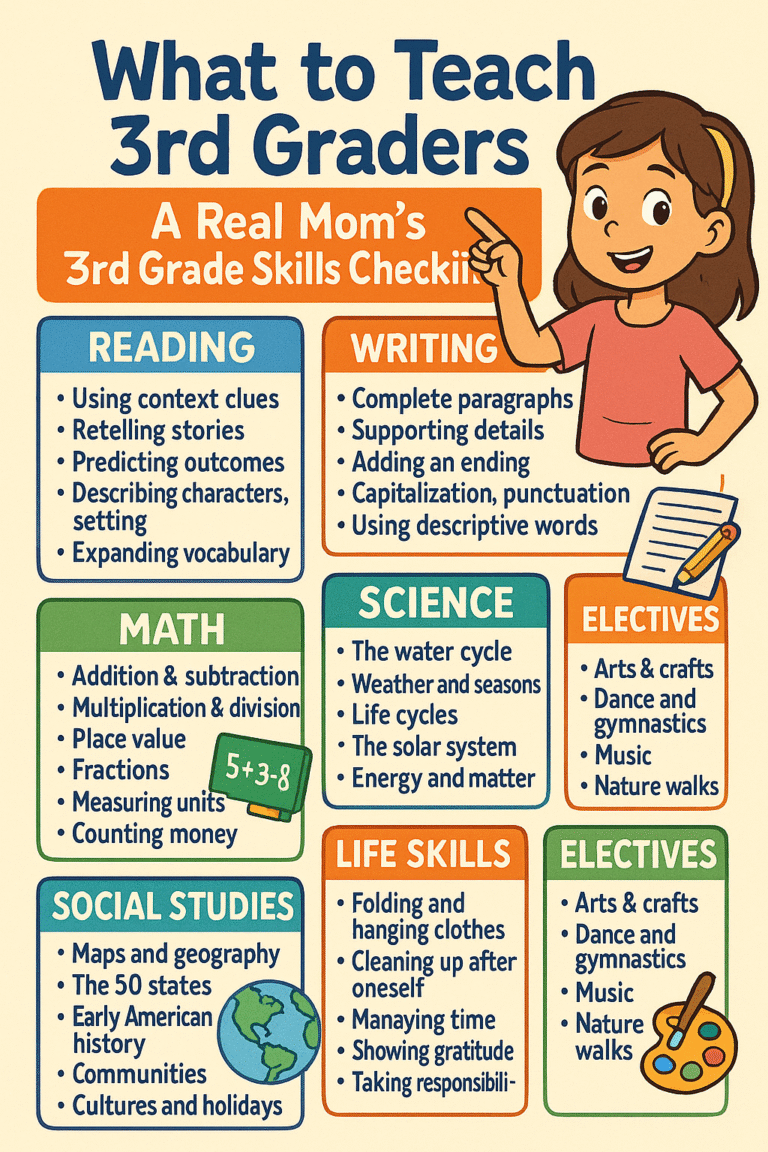 What to Teach 3rd Graders: A Real Mom’s 3rd Grade Skills Checklist ...