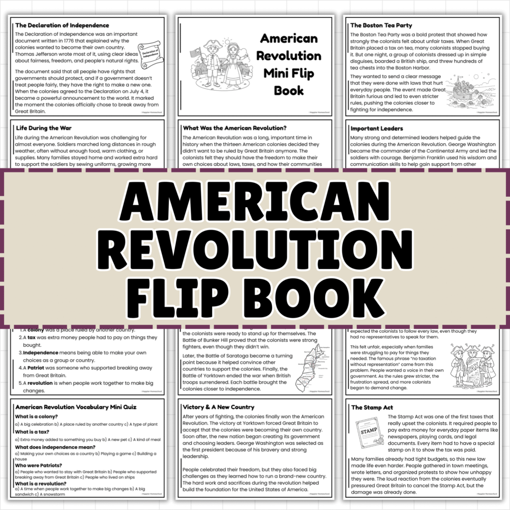 Free American Revolution Flip Book - Happier Homeschool