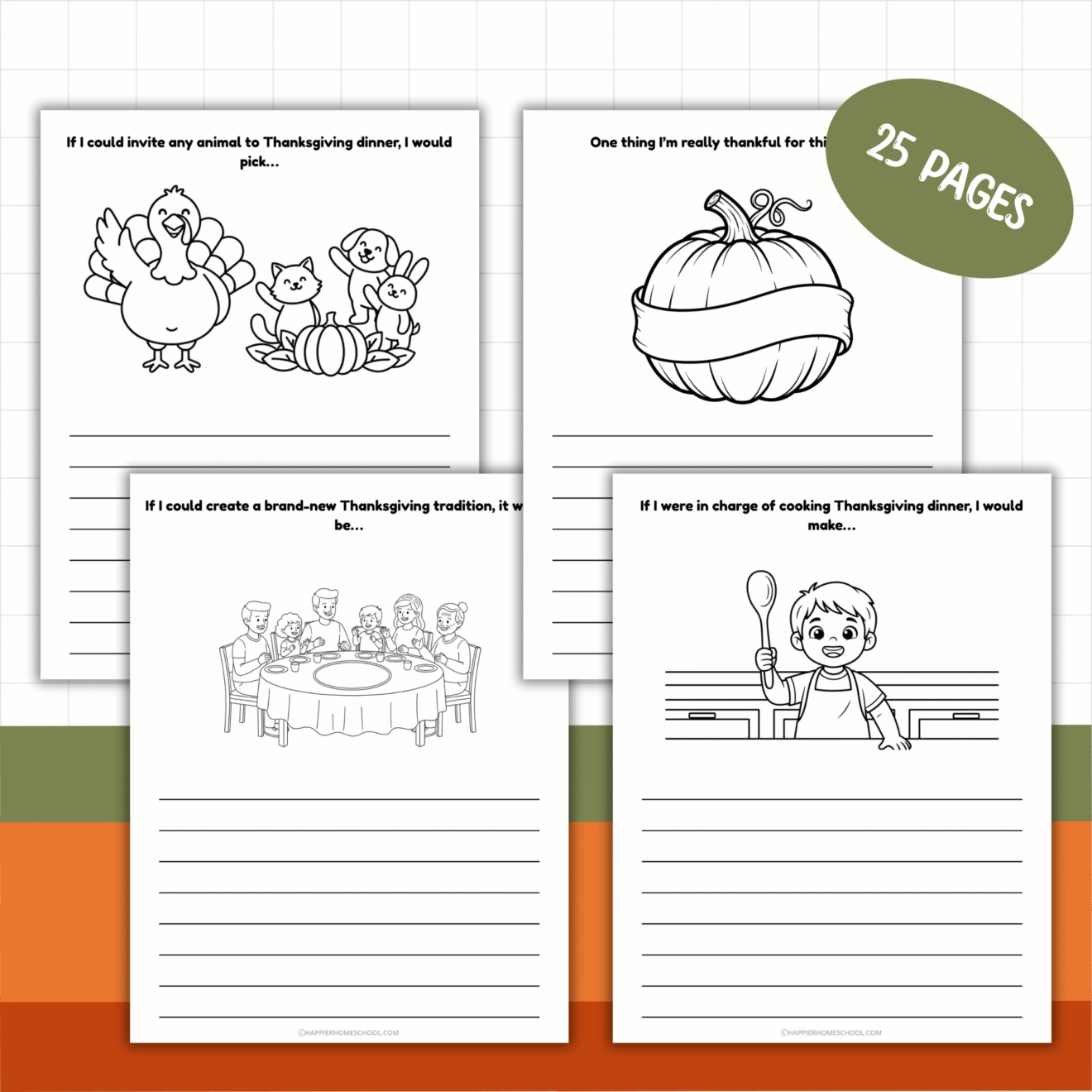 Free Thanksgiving Writing Prompts for Kids - Happier Homeschool