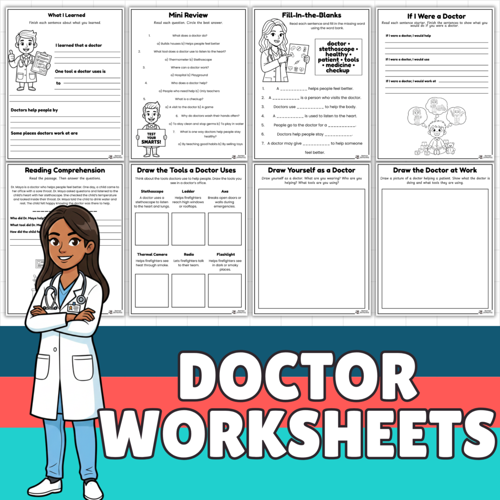 Doctor Worksheets for Kids (18 Free Community Helper Printables ...