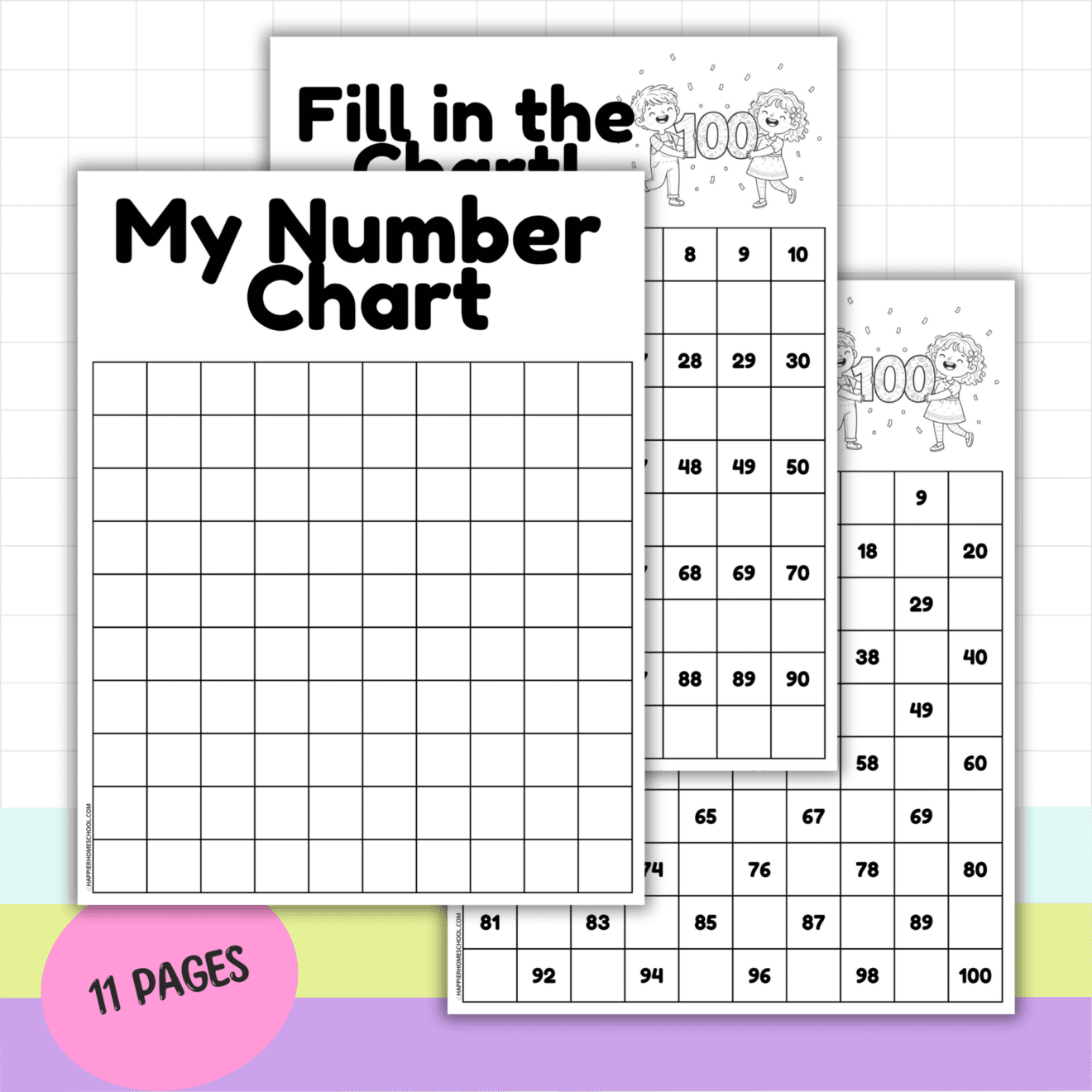 11 Free Hundreds Chart Printable for Kids - Happier Homeschool