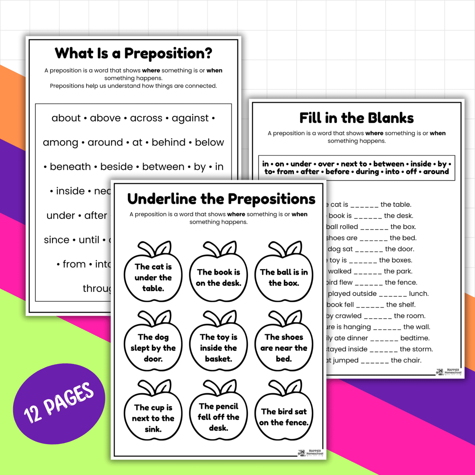 12 Prepositions Worksheets for Kids to Easily Practice Grammar ...